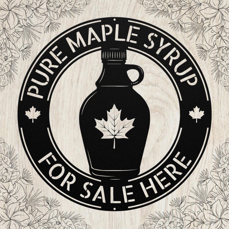 Personalized Maple Syrup Metal Sign: Shop Wall Decor, Farm, Cabin, or ...