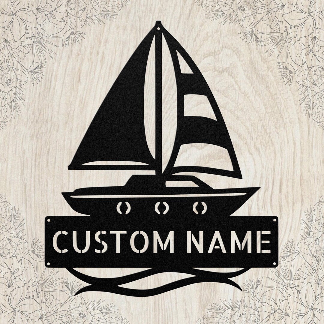 Personalized Sailing Boat Metal Sign: Beach House Decor, Nautical Wall ...