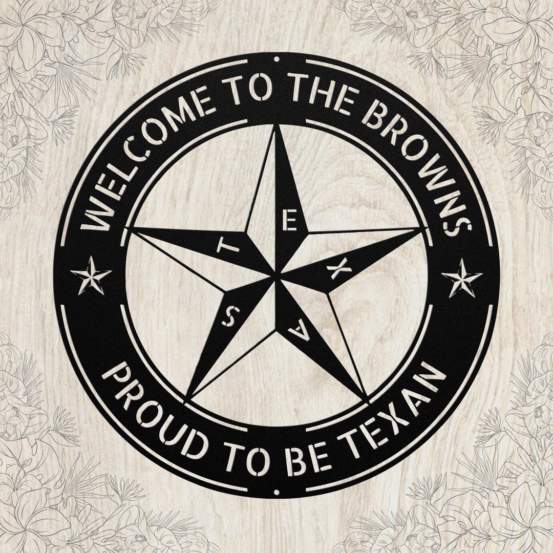 Personalized Texas Star Metal Sign: Custom Family Name Art, Rustic Lone ...