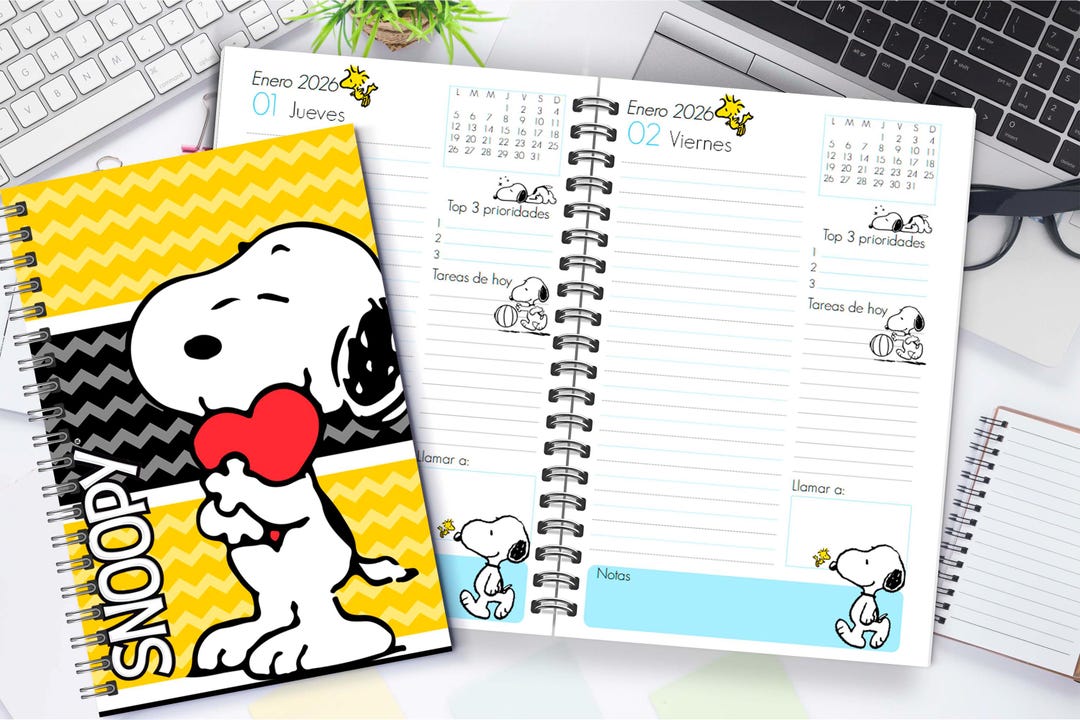 Snoopy Printable Daily Planner 2026. Printable PDF and PPT File ...