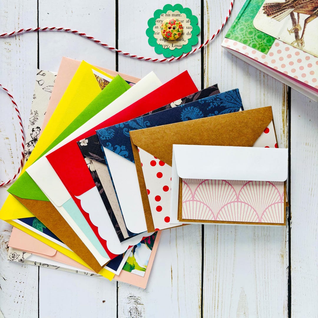 Set of 10 Note Cards With Envelopes - One of a Kind Assorted Note Cards ...