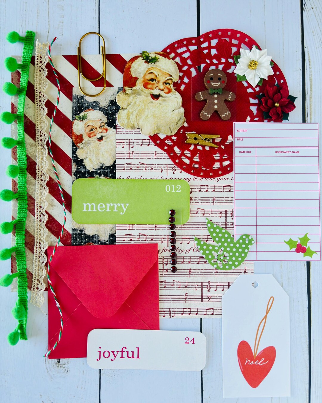Christmas Scrapbook Kit Journal Kit Paper Ephemera Inspiration 20 PCS ...