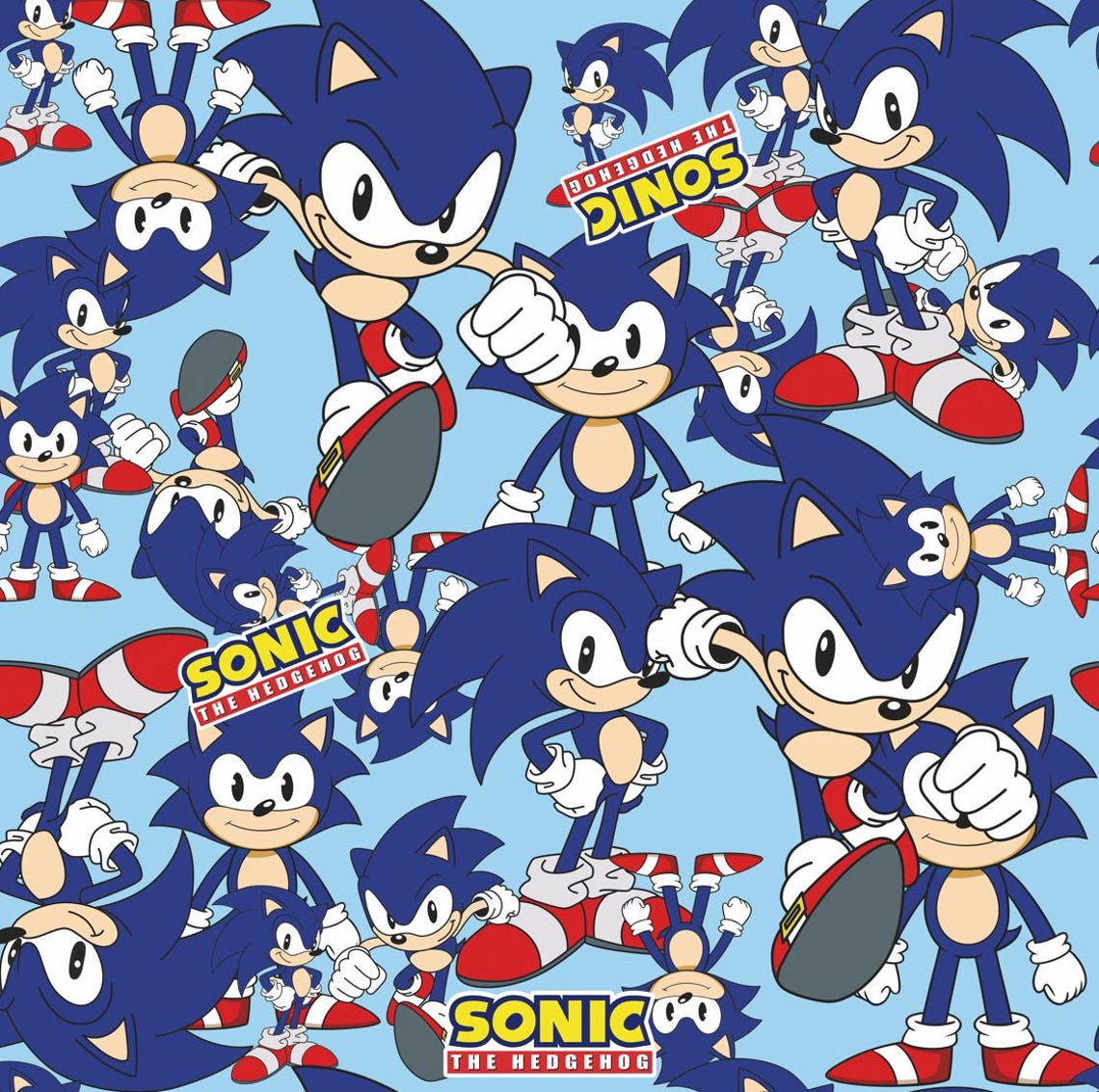 Sonic the Hedgehog Fabric , Sold by 1/2 Yard - Cut Continuous, Classic ...