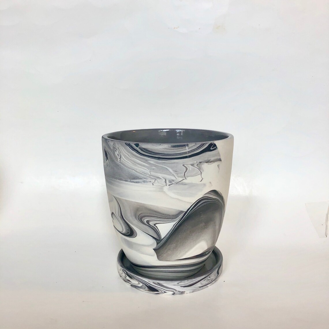 Handmade Pottery Planter. Marbled Porcelain Planter. Modern | Etsy