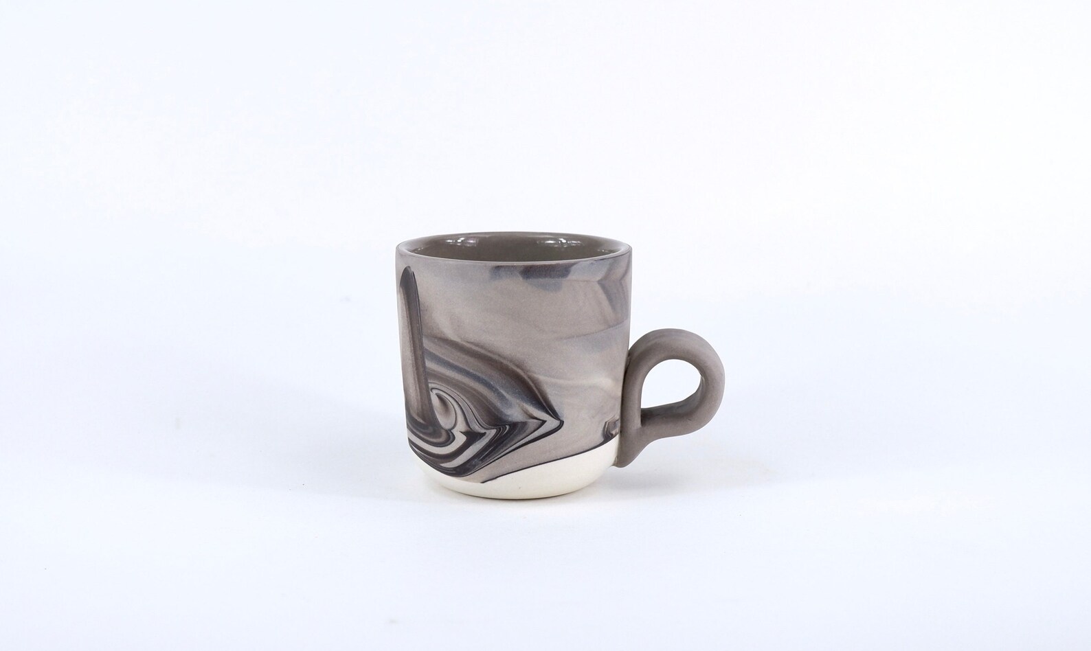 Unique Ceramic Mug With Ergonomic Handle Marbled Black and - Etsy UK