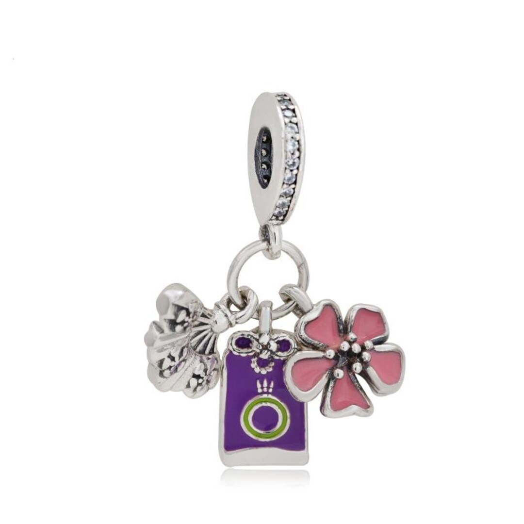 Pandora Sakura Omamori & Fan Dangle Charm S925 Ale - Etsy