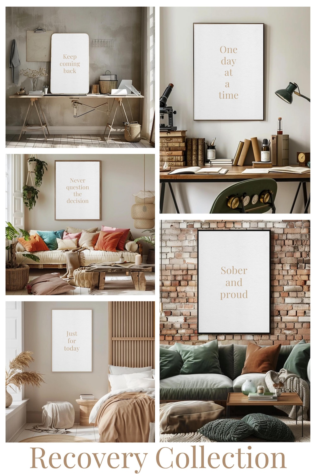 Sobriety Quote Prints | Recovery Gift Set + Phone Wallpapers (digital ...