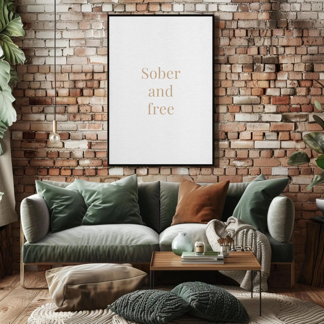 Sobriety Quote Print | Sober and Free | Recovery Wall Art | AA Gift ...