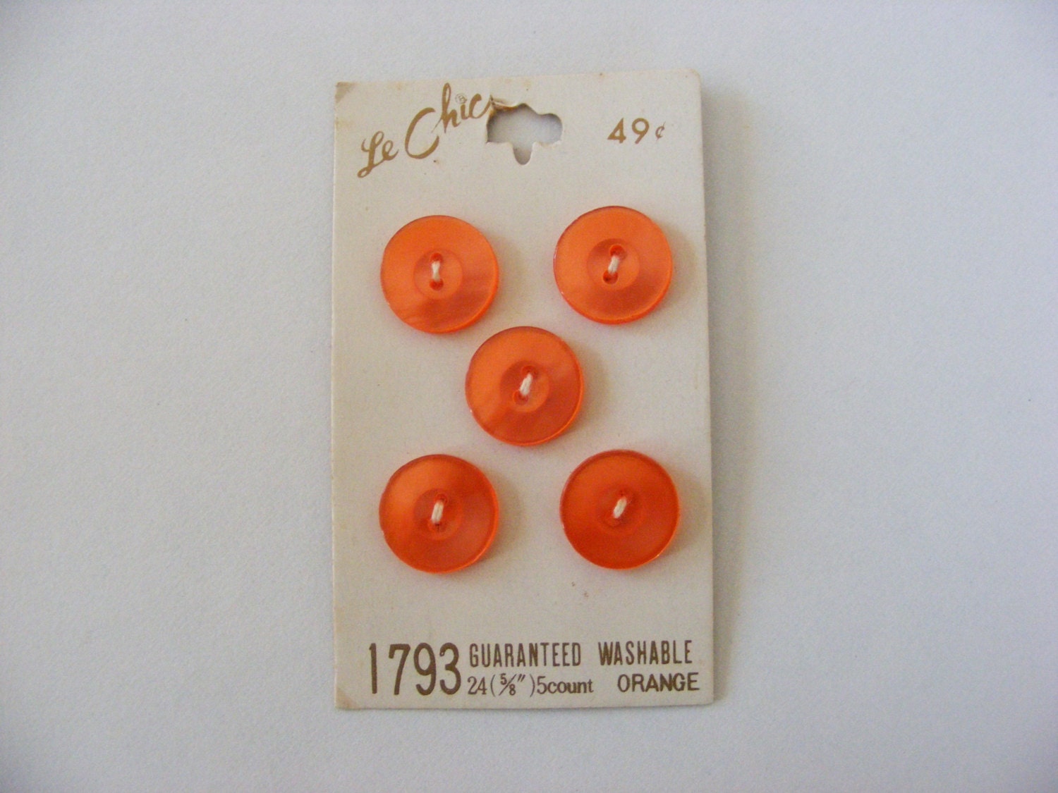 Wonderful Vintage Orange Plastic Buttons by Le Chic - Etsy