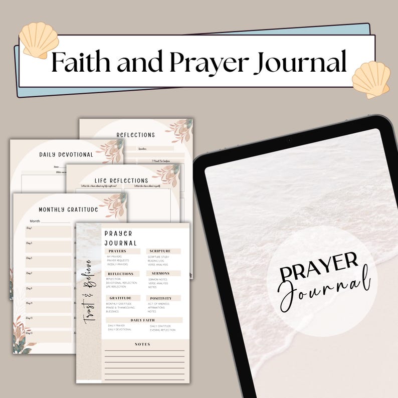Faith and Prayer Digital Journal | 35 Pages of Guided Faith ...