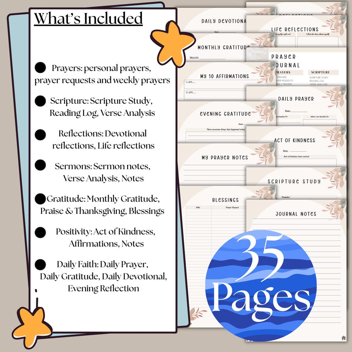 Faith and Prayer Digital Journal | 35 Pages of Guided Faith ...