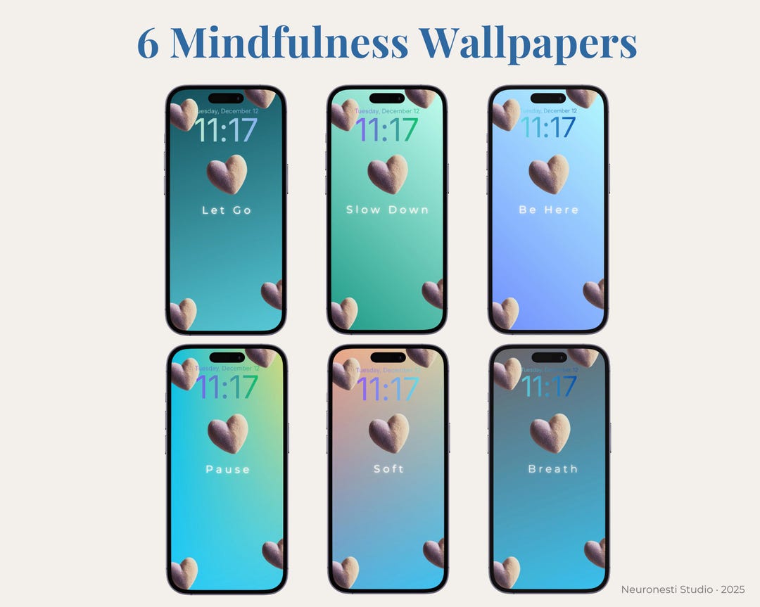Soft Heart Mindfulness Wallpapers – Fuzzy Heart Phone Backgrounds ...