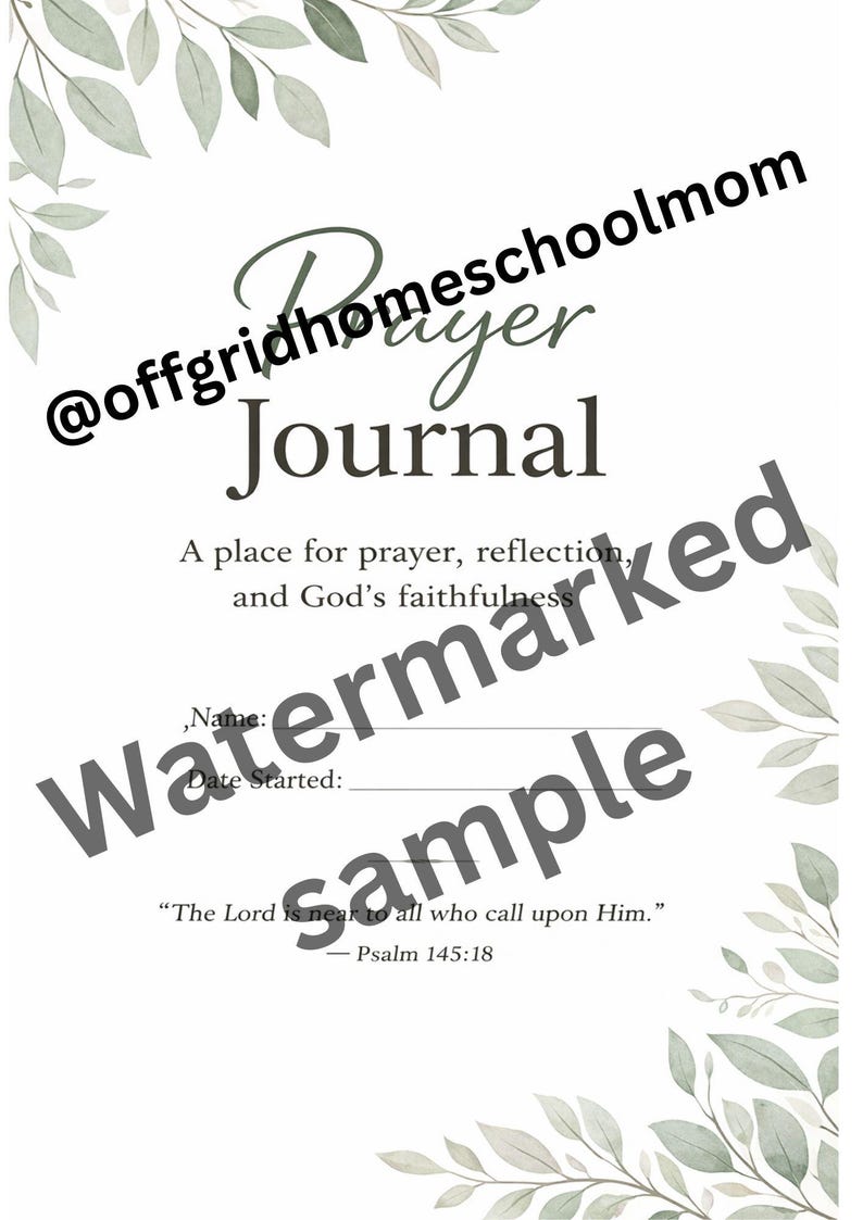 Prayer Journal Printable | Christian Prayer Journal Cover | Bible Verse ...