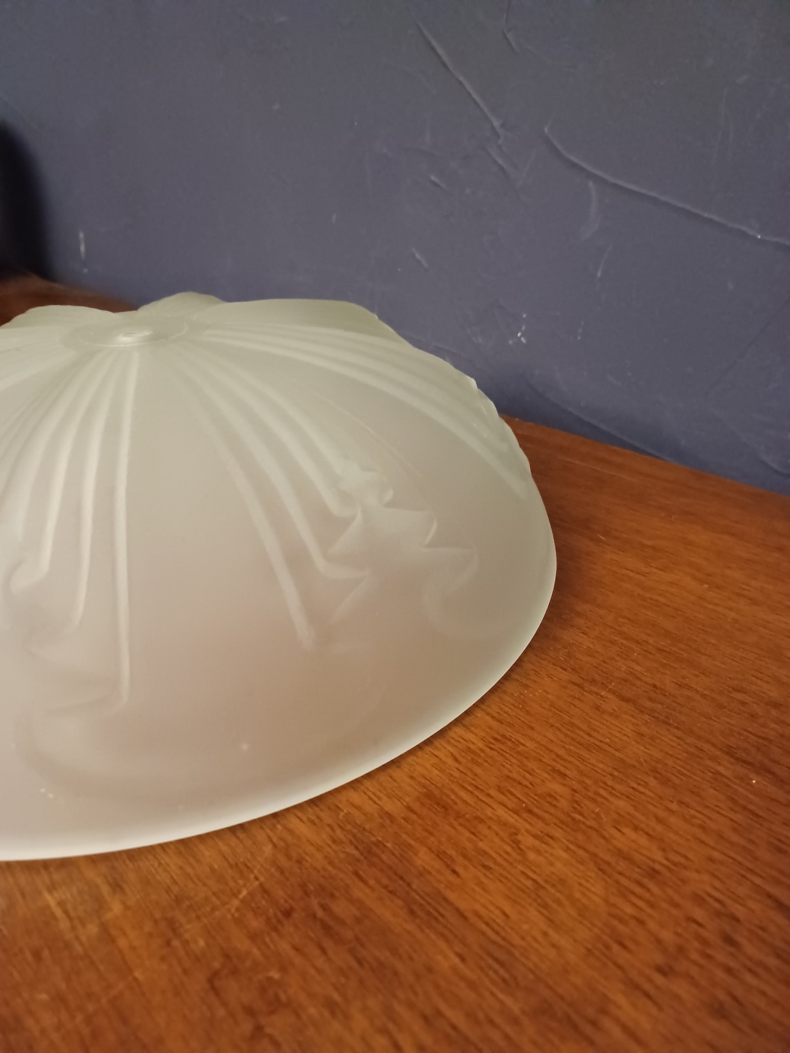 Art Deco Ceiling Light Diffuser Flush Mount Heavy Glass Draped Curtain ...