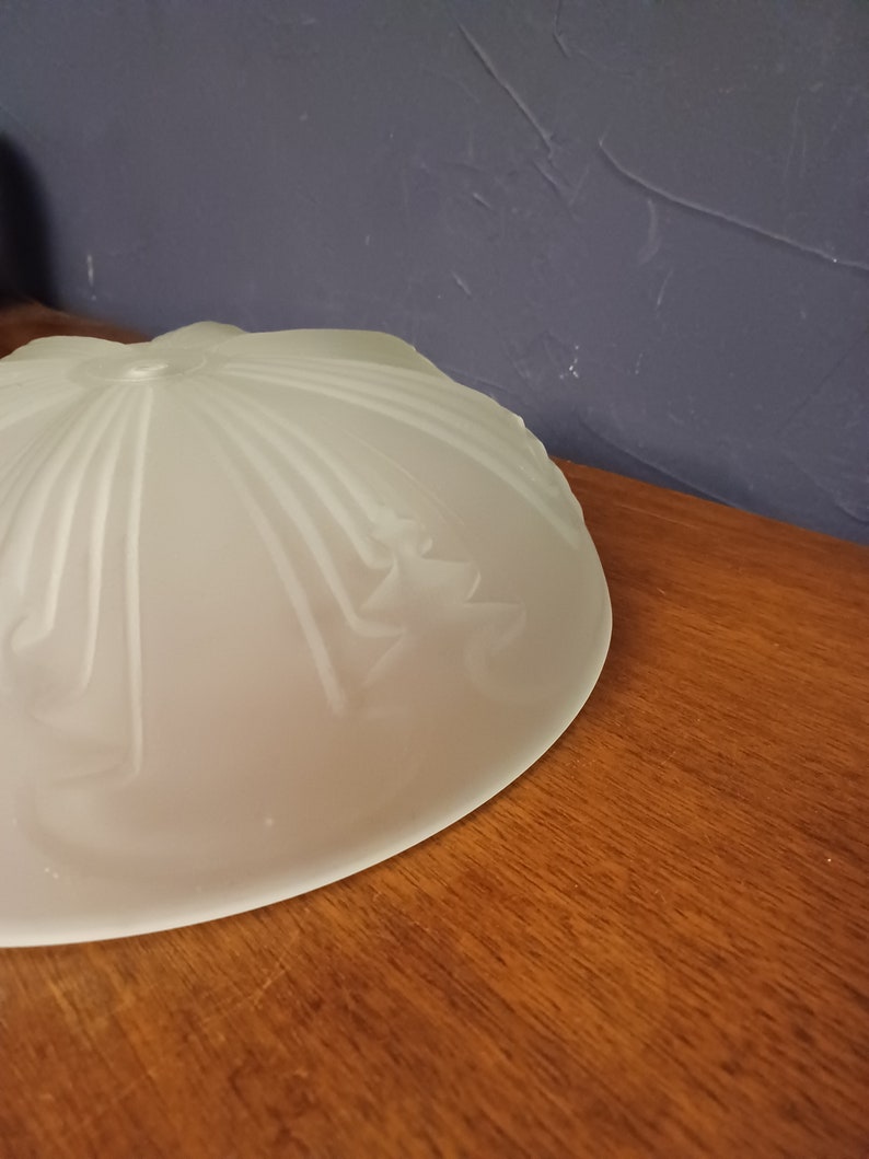 Art Deco Ceiling Light Diffuser Flush Mount Heavy Glass Draped Curtain ...