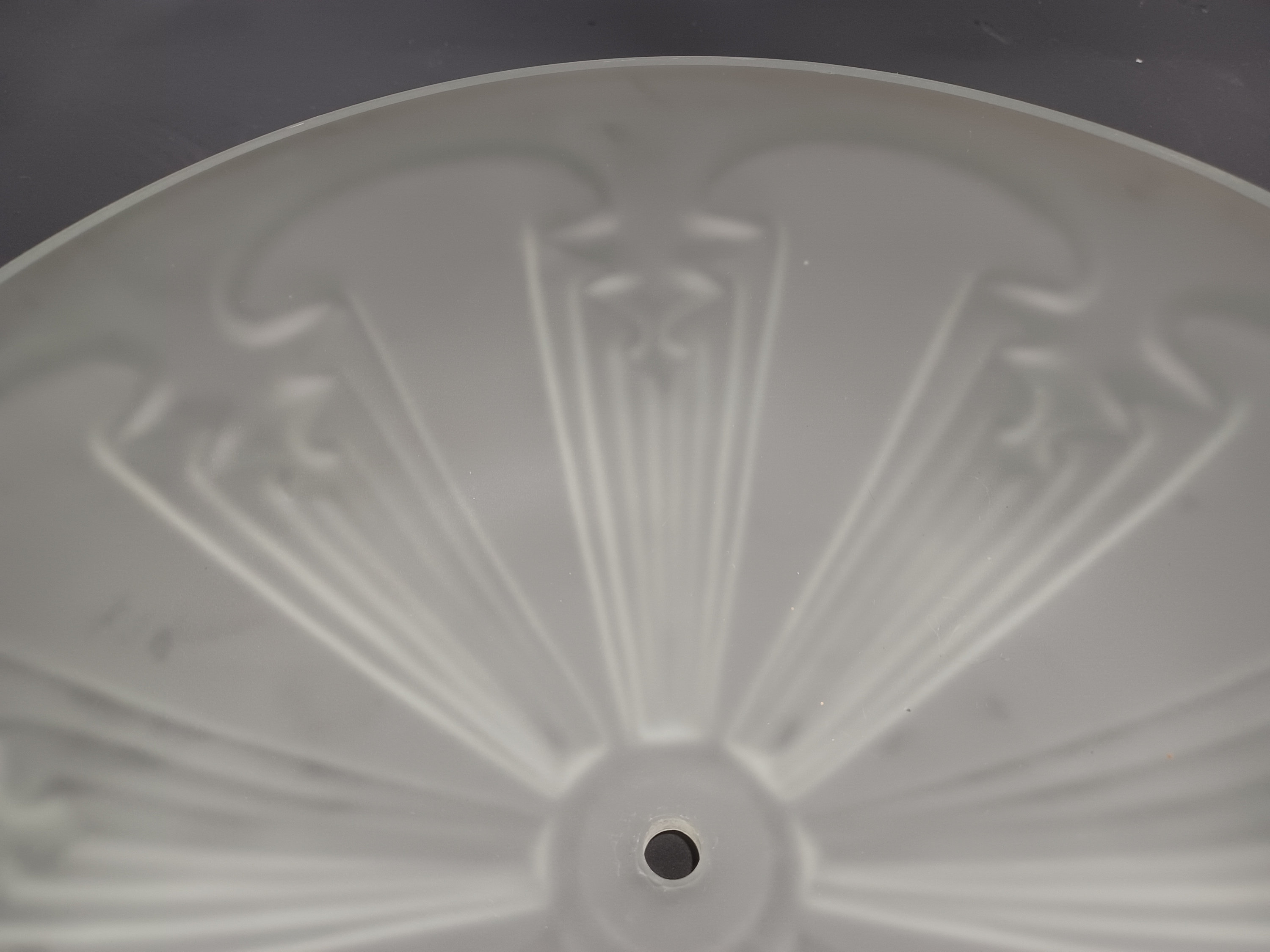 Art Deco Ceiling Light Diffuser Flush Mount Heavy Glass Draped Curtain ...