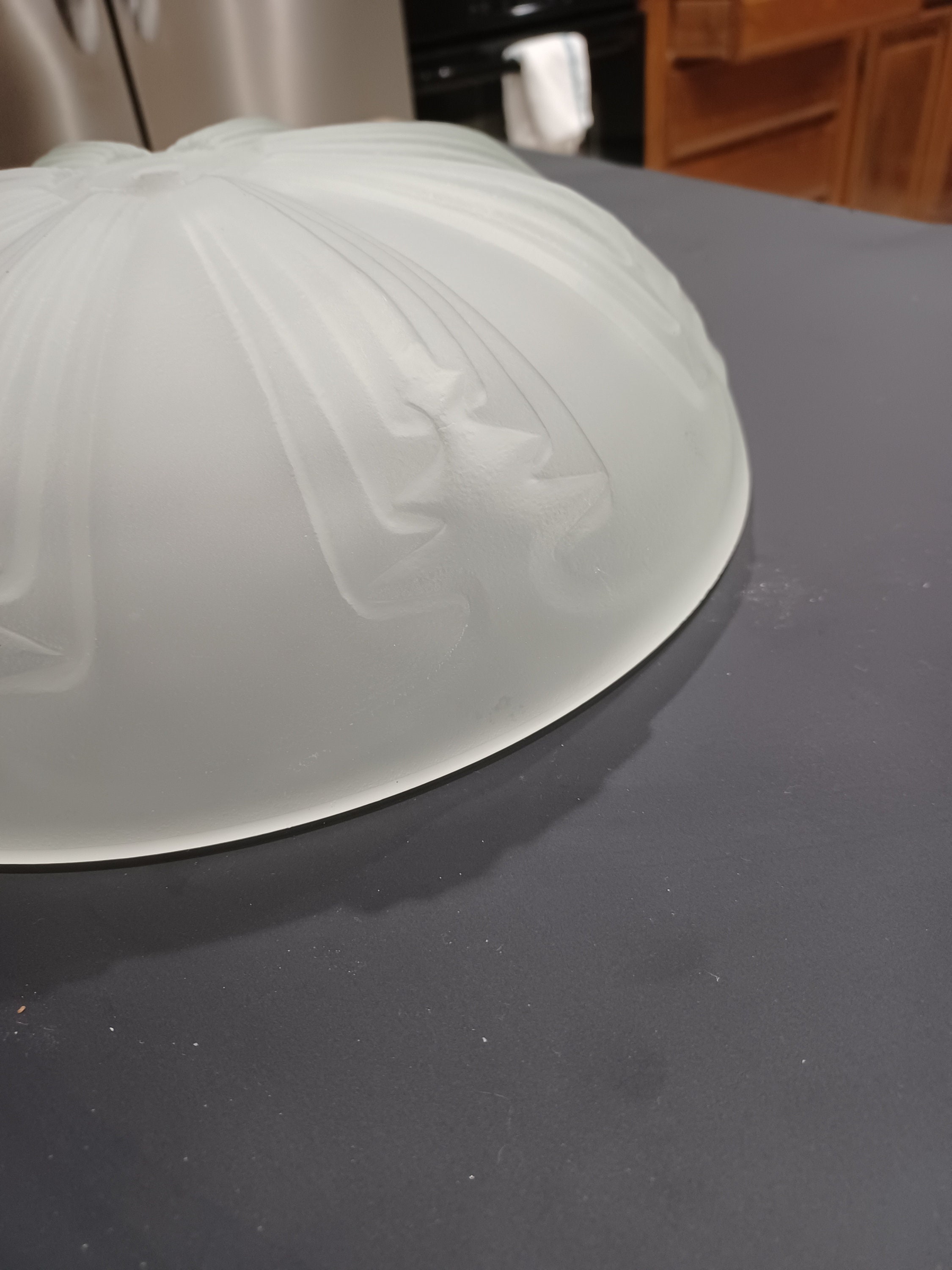 Art Deco Ceiling Light Diffuser Flush Mount Heavy Glass Draped Curtain ...