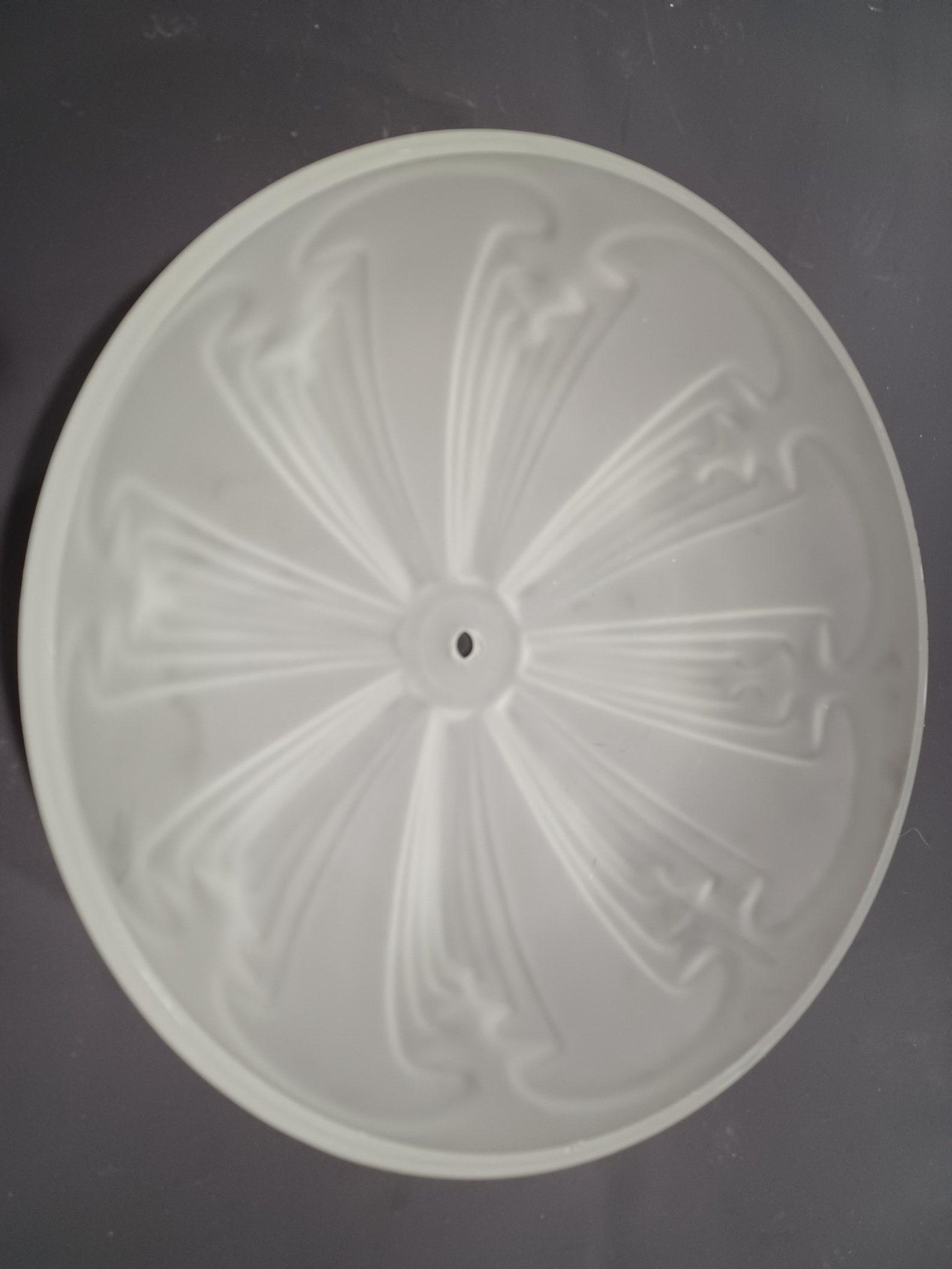 Art Deco Ceiling Light Diffuser Flush Mount Heavy Glass Draped Curtain ...