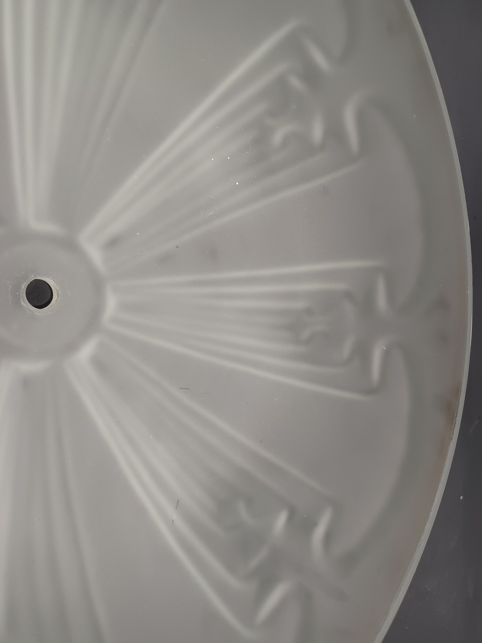 Art Deco Ceiling Light Diffuser Flush Mount Heavy Glass Draped Curtain ...