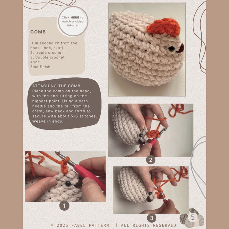 Amigurumi Chicken Crochet PDF Pattern for Beginners - Etsy