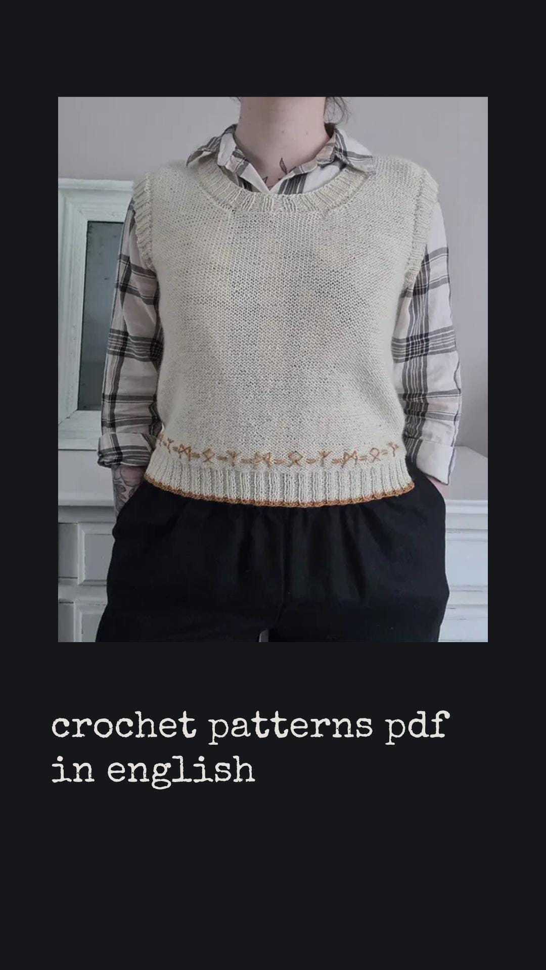 Othala Vest Knitting Pattern PDF | Runes Embroidery V-neck Sleeveless ...