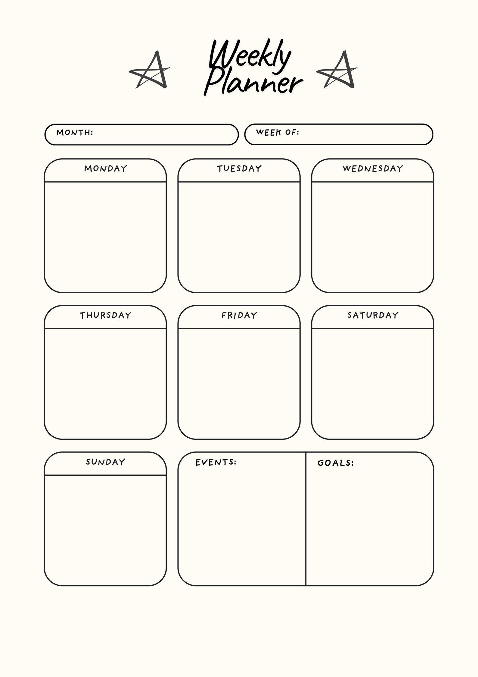 Daily Weekly Monthly Planner Printable: A4 - Etsy