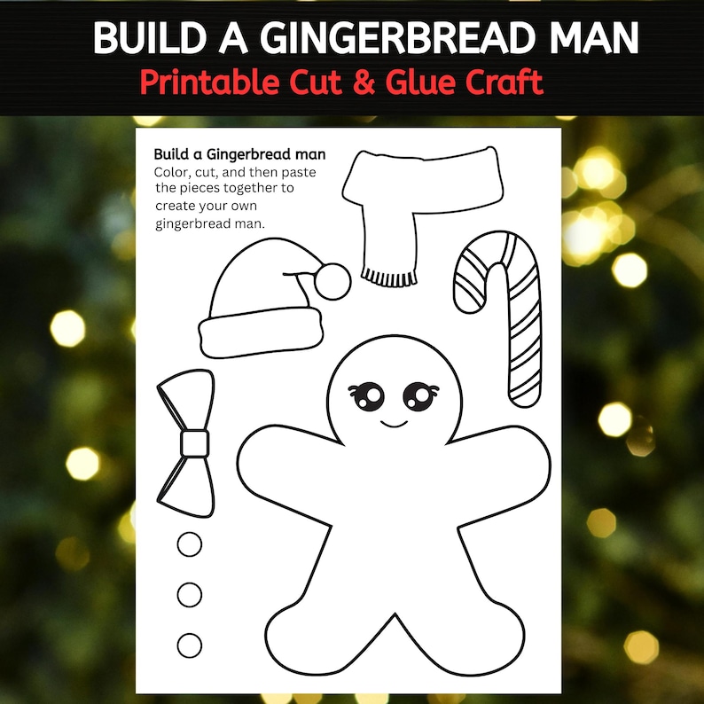 Build a Gingerbread Man Craft | Cut and Paste Activity | Christmas ...