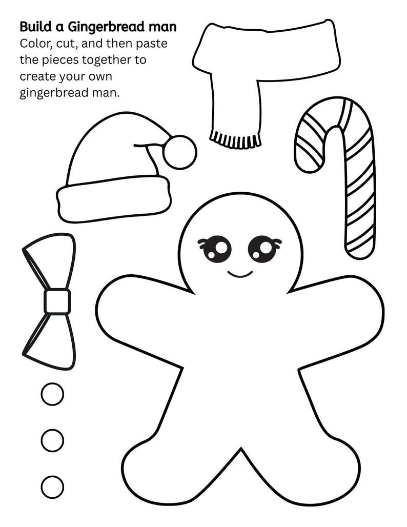 Build a Gingerbread Man Craft | Cut and Paste Activity | Christmas ...