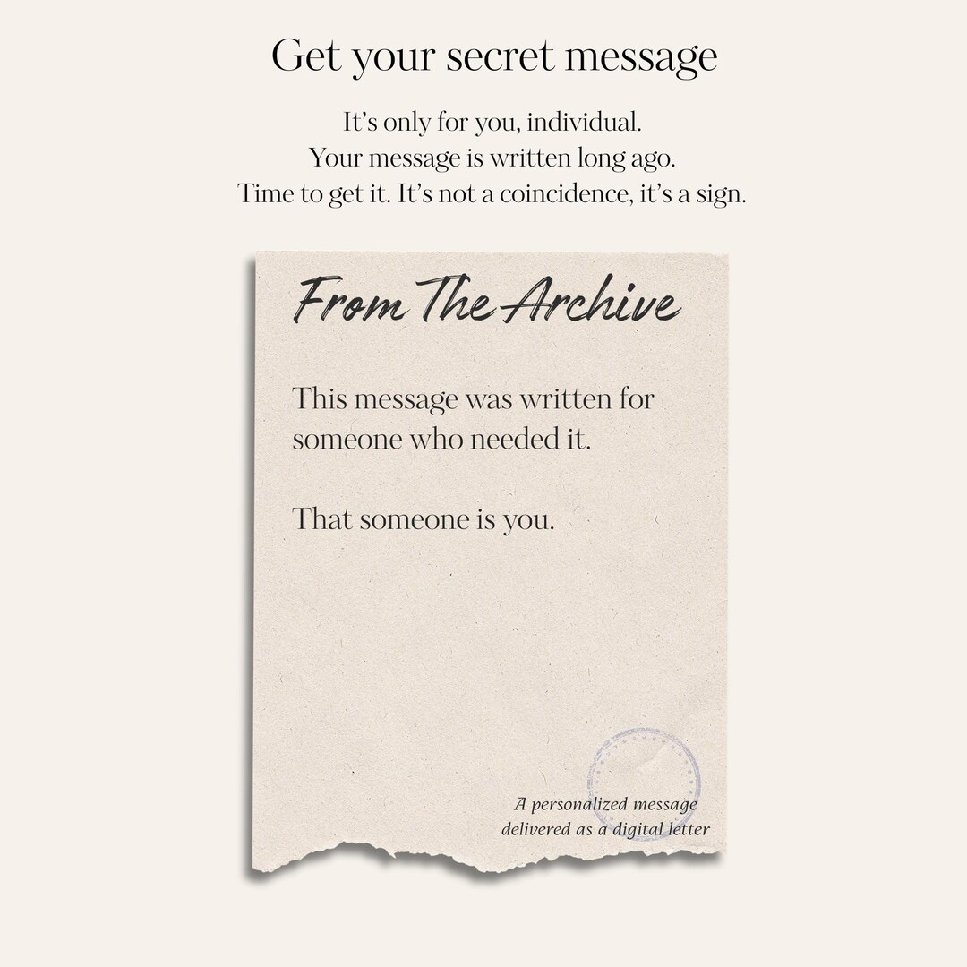 A Message You Need to Hear Right Now – From the Archive (personalized ...