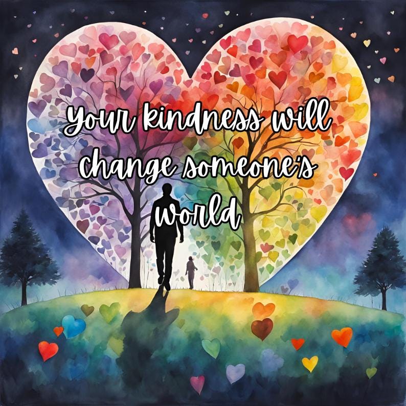 Kindness Quote Print | Colorful Heart Tree, Classroom Decor (instant ...