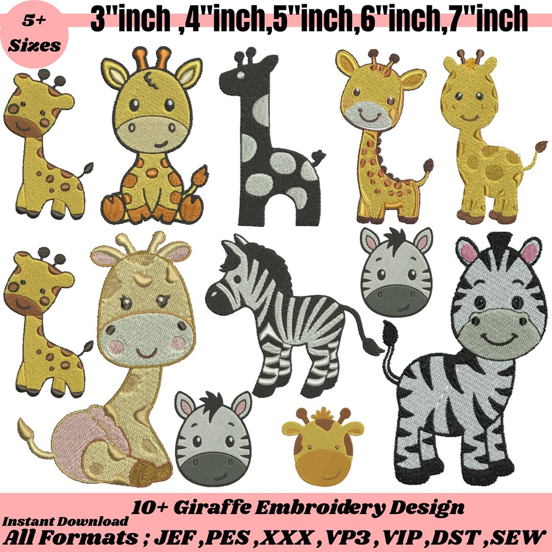 Giraffe Machine Embroidery Designs Baby Boys Giraffe Embroidery Baby ...