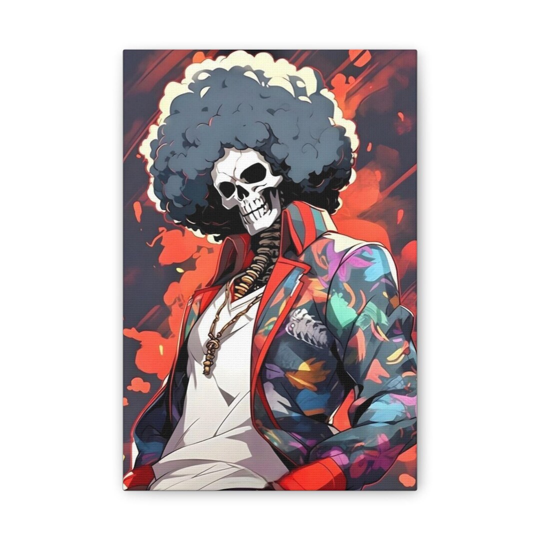 Rockstar Brook One Piece Anime Canvas Art, Musician Skeleton Decor - Etsy