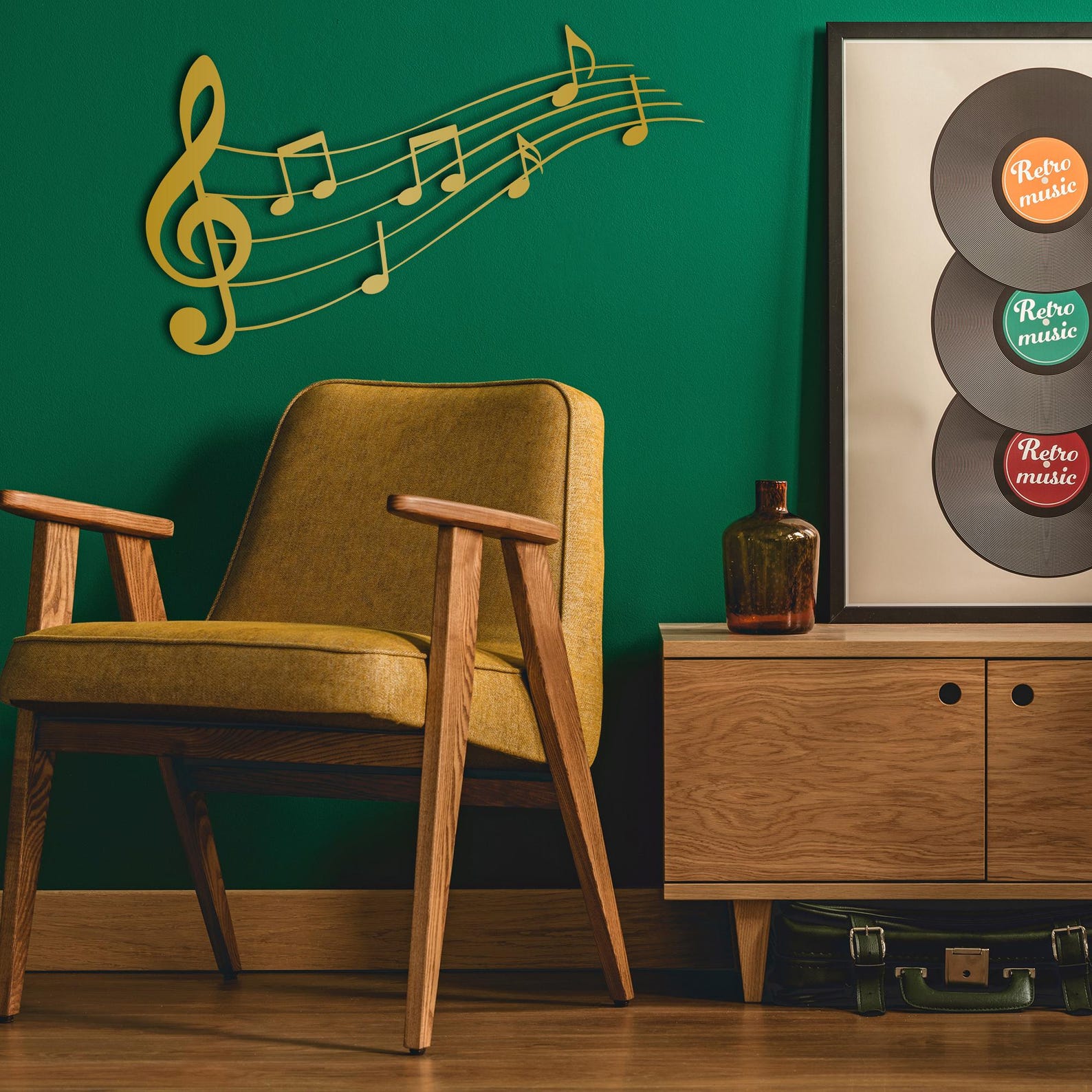 Music Notes Metal Wall Art, Musical Staff Wall Decor, Treble Clef Metal ...