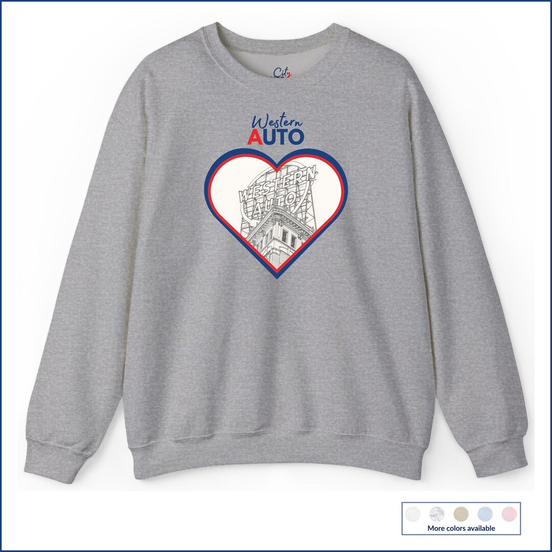 Kansas City Sweatshirt | Western Auto | Heart Sketch Design - Etsy