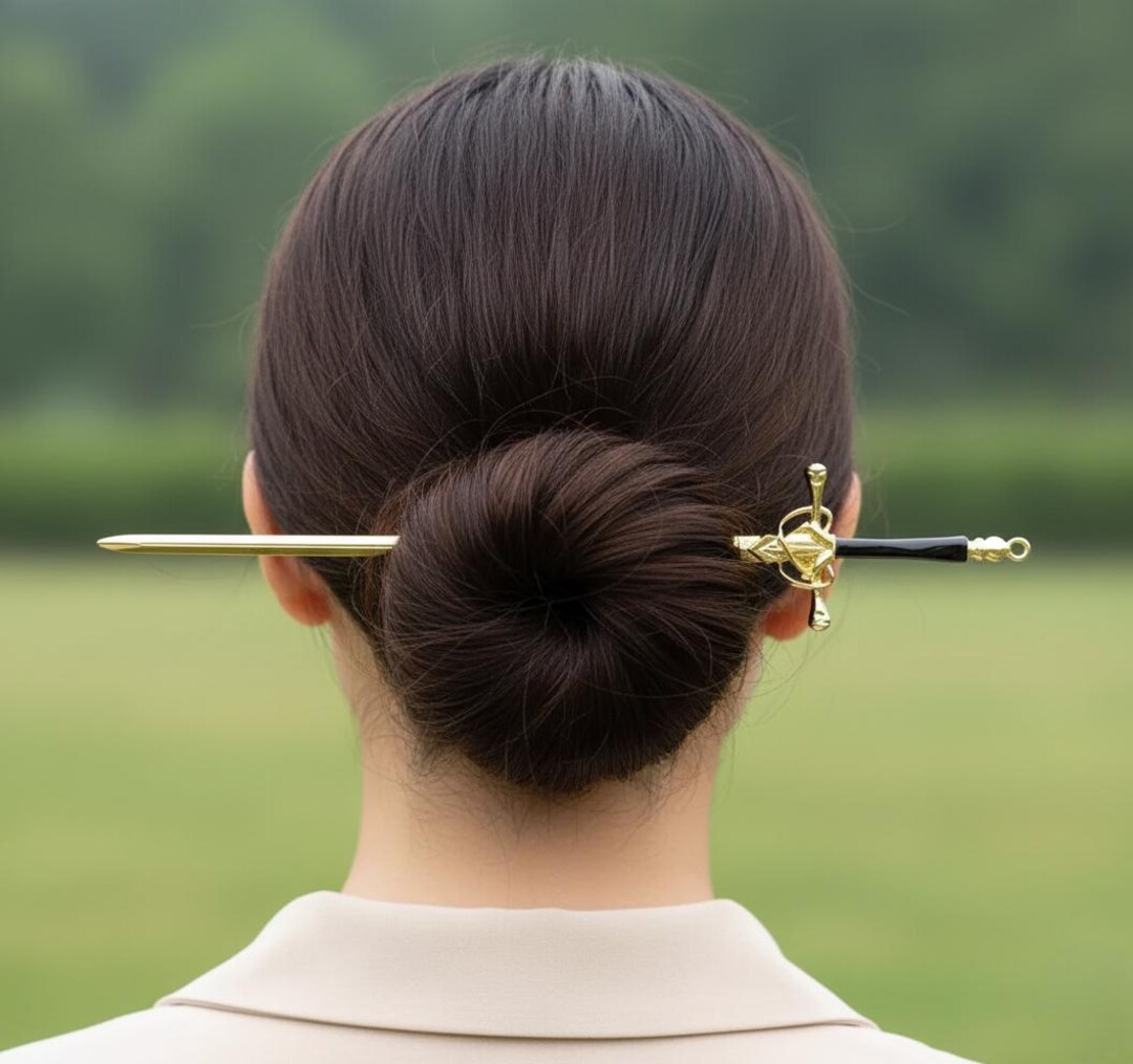 Antique Sword Hair Stick Japanese Metal Hairpin | Elegant Bun Pin ...