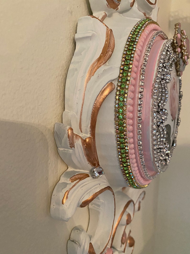 A Redesigned Baroque Wall Clock, Rhinestones, Shabby Wall Decor - Etsy