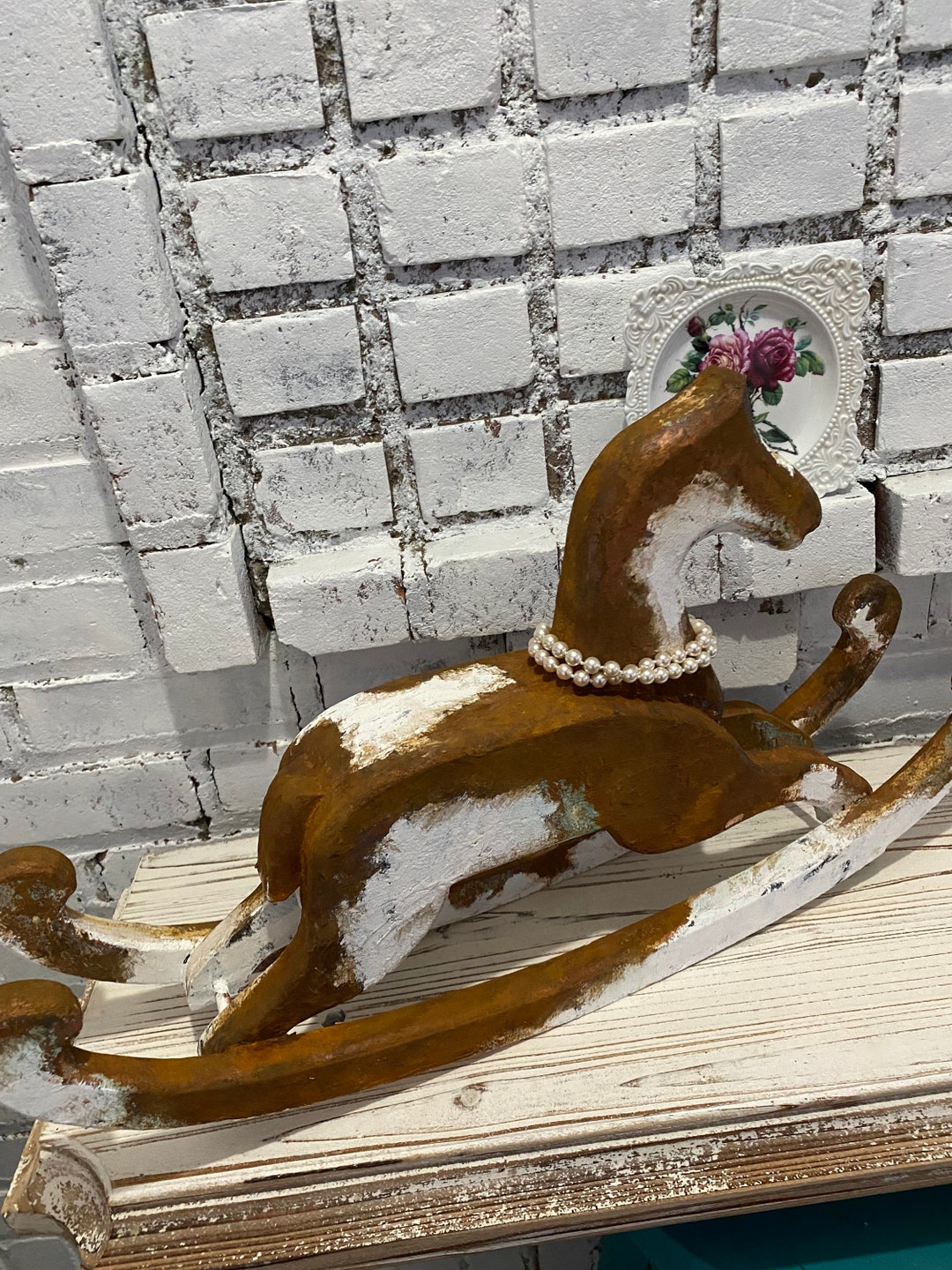 Farmhouse Rusty Distressed Rocking Horse - Etsy