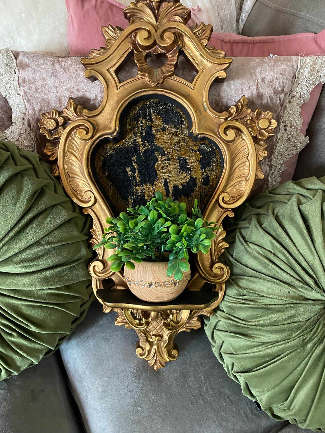 A Vintage Italian Florentine Wall Shelf, Baroque Gold Frame - Etsy