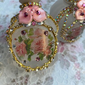 Eclectic Vanity Set: Royal Frankonia Plate, Crystal Rhinestone Bottles ...