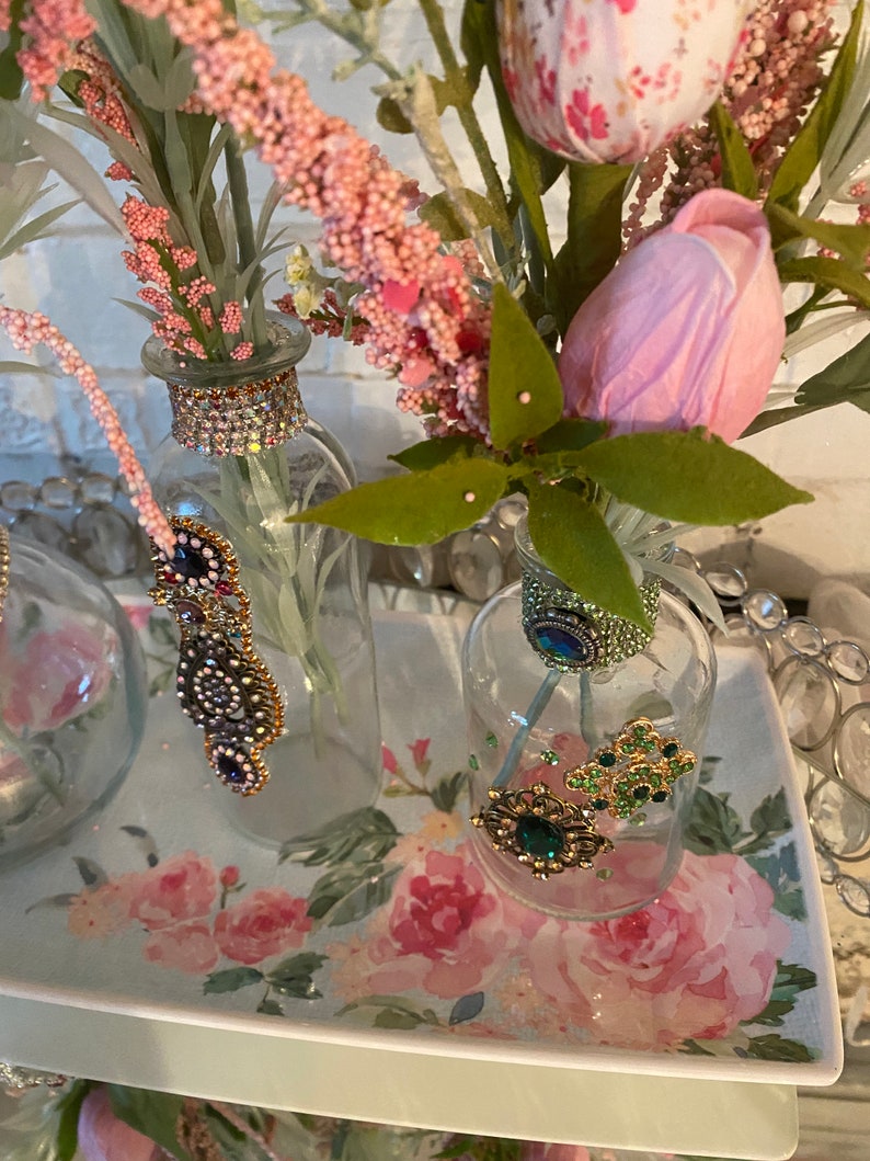 Spring Fling Centerpiece Rhinestone Bottles Easter Display - Etsy