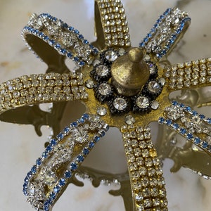 Sparkly 3 3/4 Round Gold and Crystal Metal Crown, Crown Statue, Jewels ...