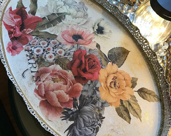 DISCOUNTED XL Vintage Filigree Tray Prima Transfer Tray - Etsy