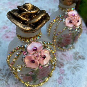 Eclectic Vanity Set: Royal Frankonia Plate, Crystal Rhinestone Bottles ...