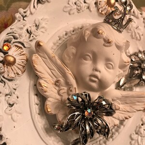 Adorable Framed Double and a Single Angel Rhinestones Baroque - Etsy