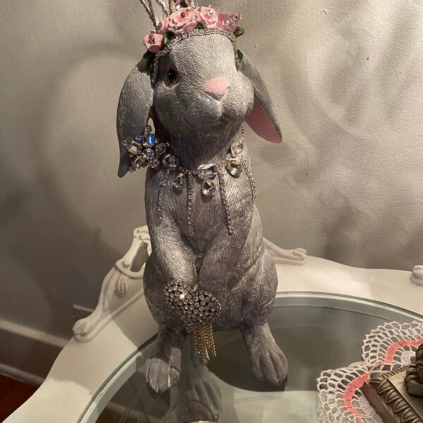 Rabbit and Crown - Etsy