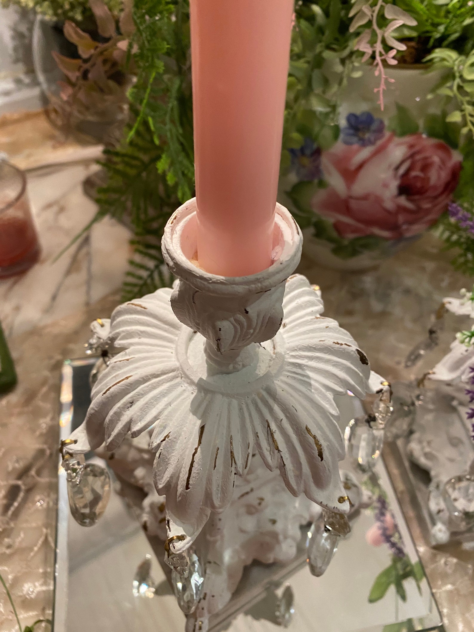 A Pair of Vintage Brass and Marble Candle Holders Vintage - Etsy