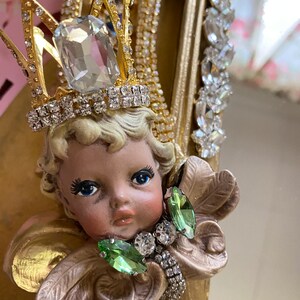 Sparkly Princess Vanity Wall Mirror, Rhinestones, Crowned Vintage ...