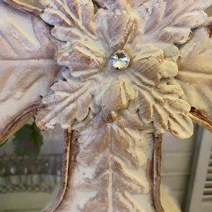 French Country Cross, Large Metal Cross With Pink Shabby Roses - Etsy