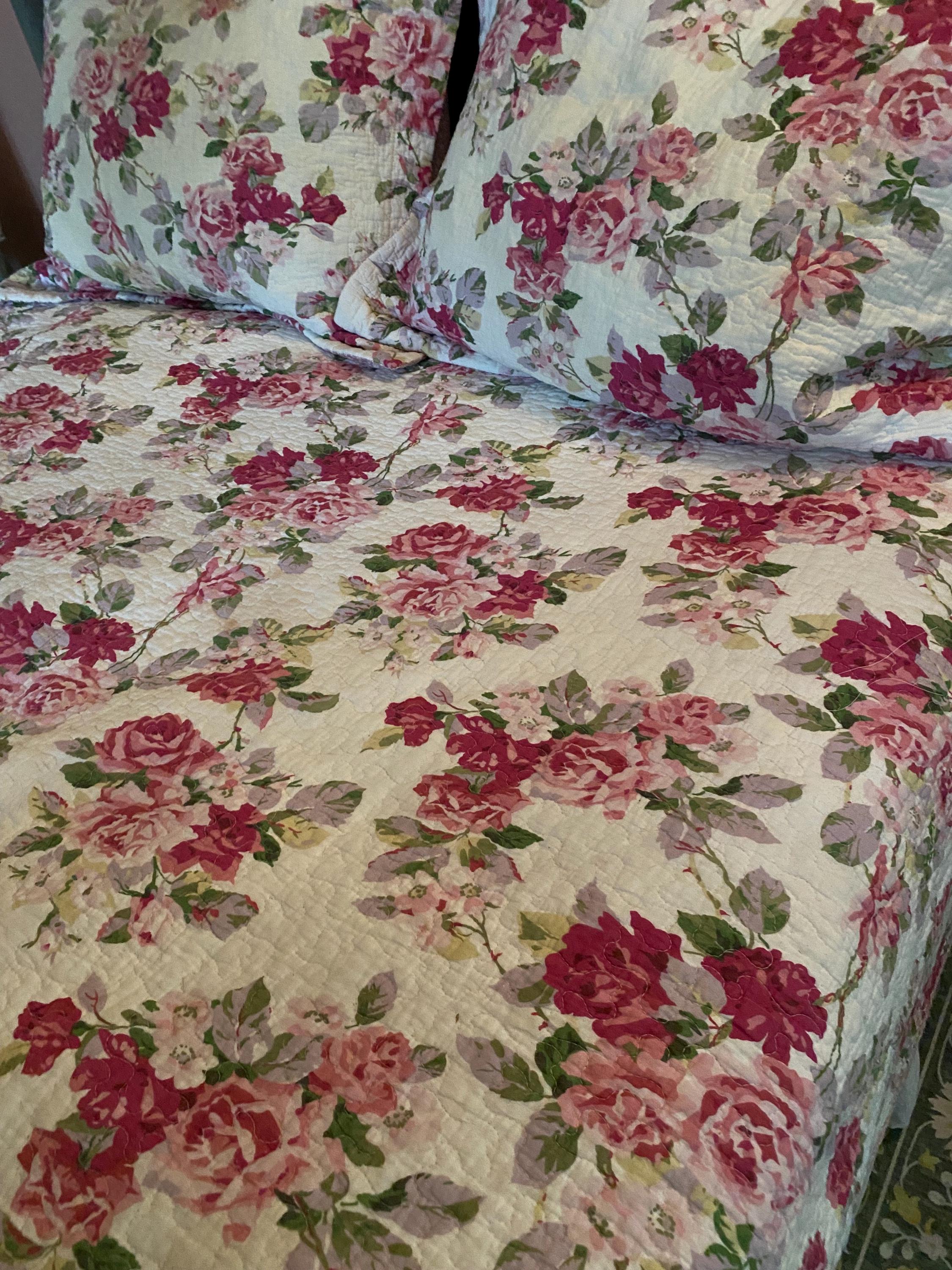 Laura Ashwell Full Quilt and Matching Curtains, Shabby Chic Bedding - Etsy
