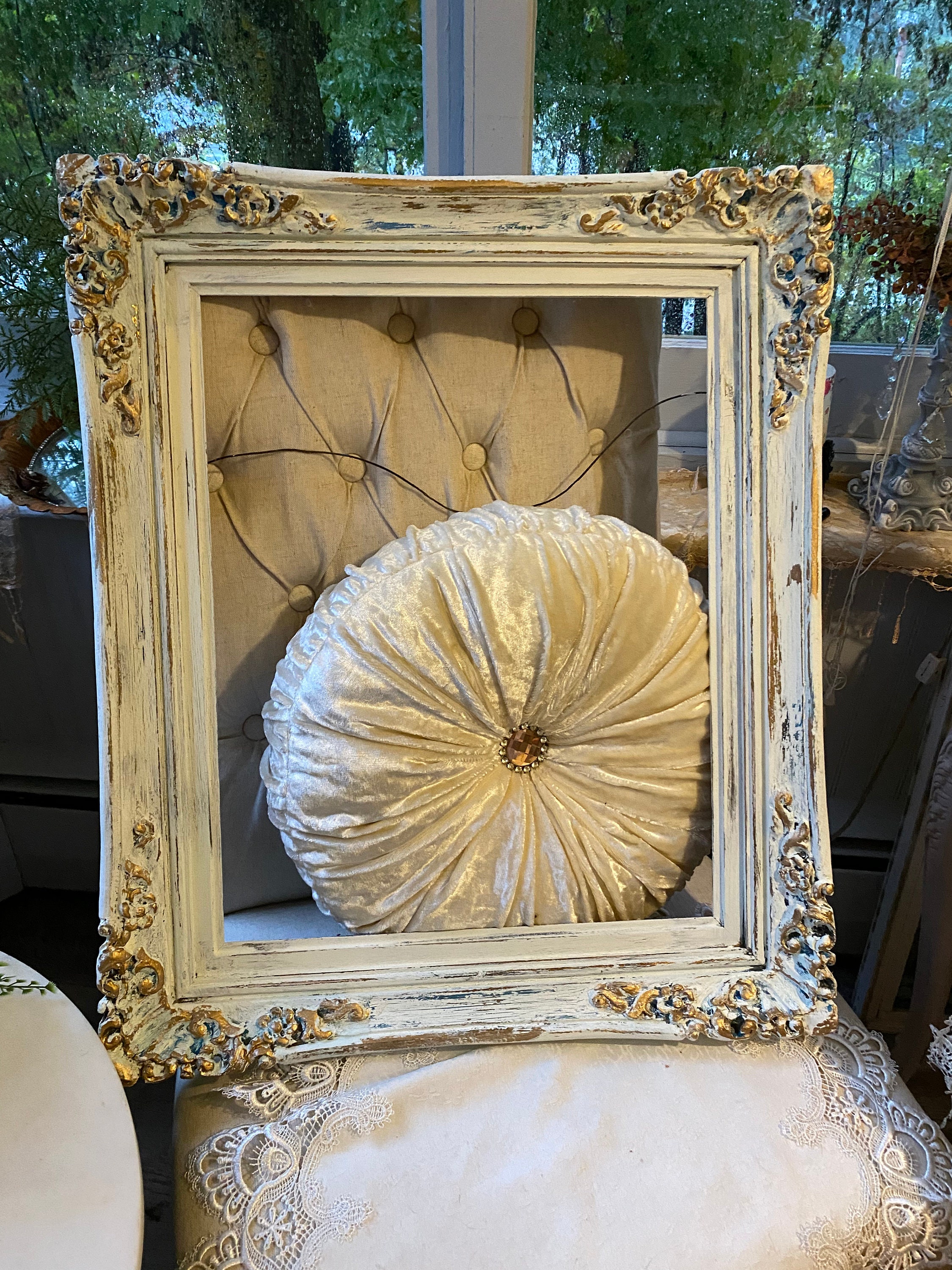 Antique Baroque Wall Frame Shabby Wood and Gesso Open Frame - Etsy